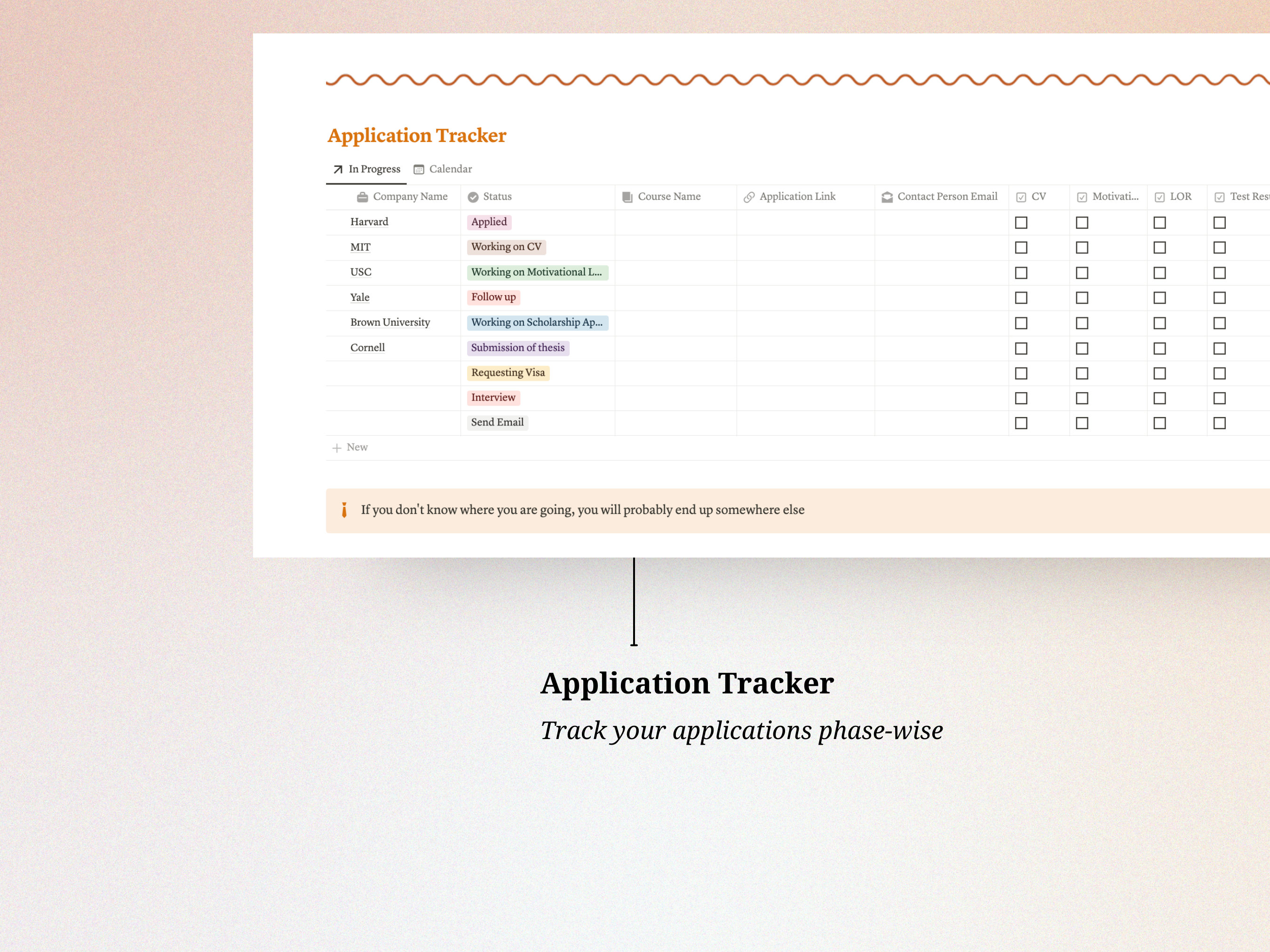 Simple University Application Tracker Notion Template 2024 Student ...