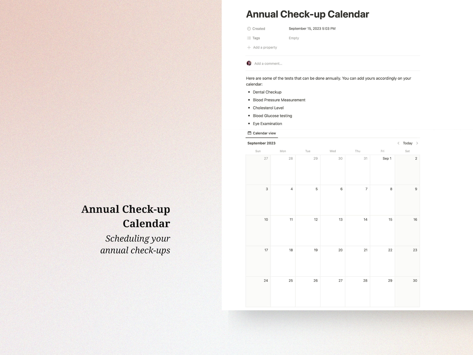 Medication Tracker Notion Productivity Template Notion for Health Log ...