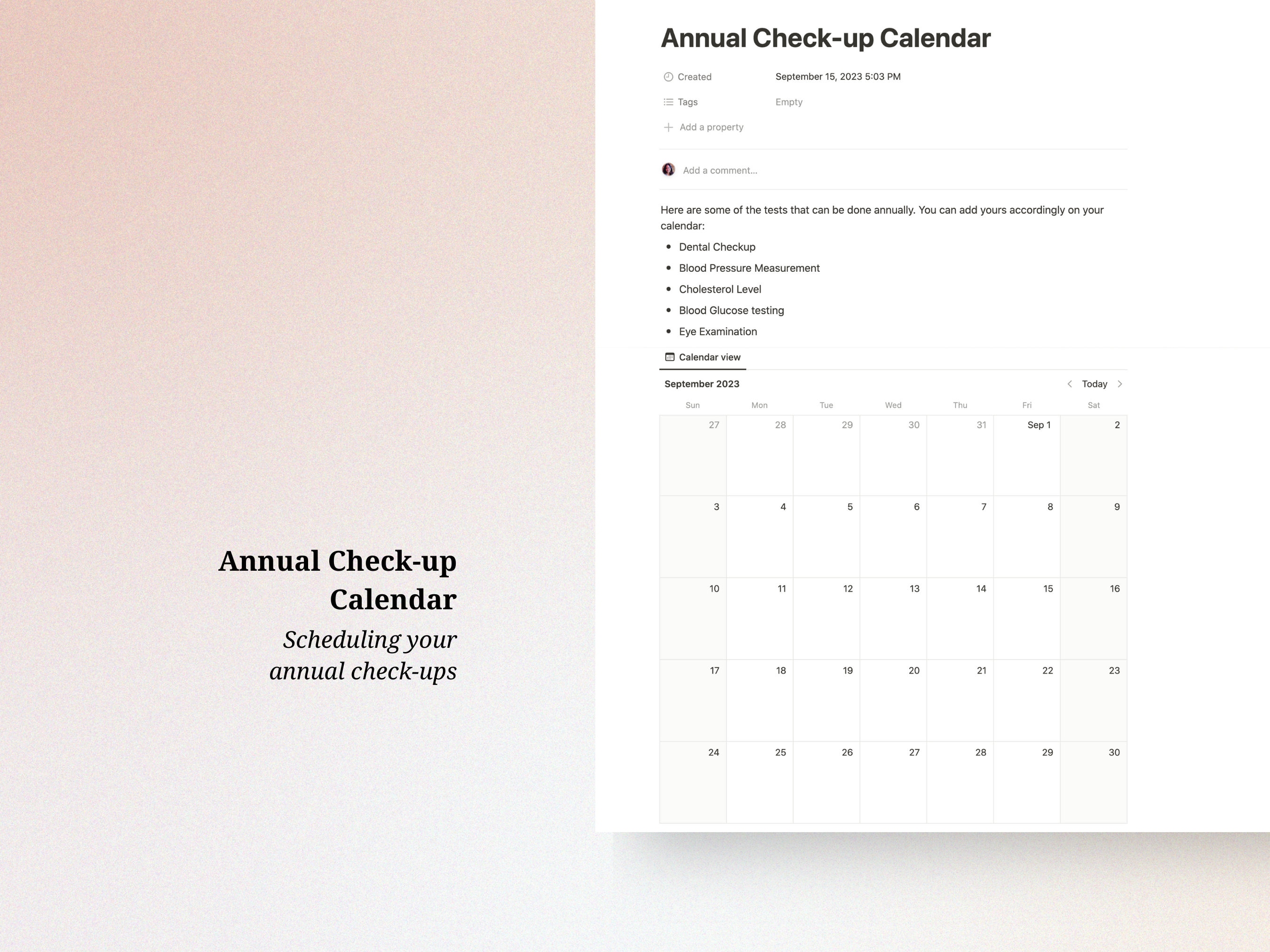 Medication Tracker Notion Productivity Template Notion for Health Log ...