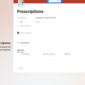 Medication Tracker Notion Productivity Template Notion for Health Log ...