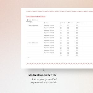 Medication Tracker Notion Productivity Template Notion for Health Log ...
