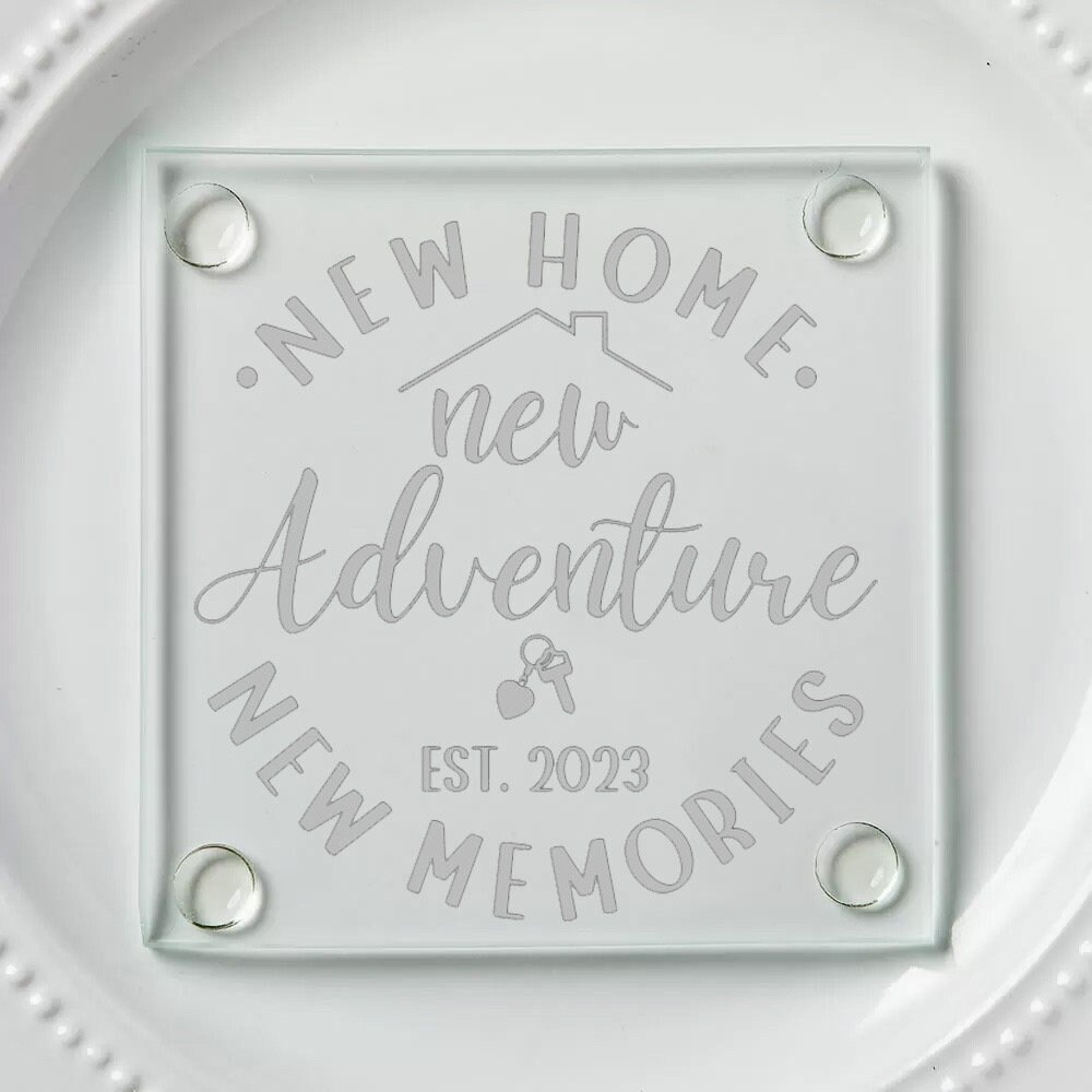 Custom Etched Glass Coasters Set of 2 Personalized Coaster Monogram ...