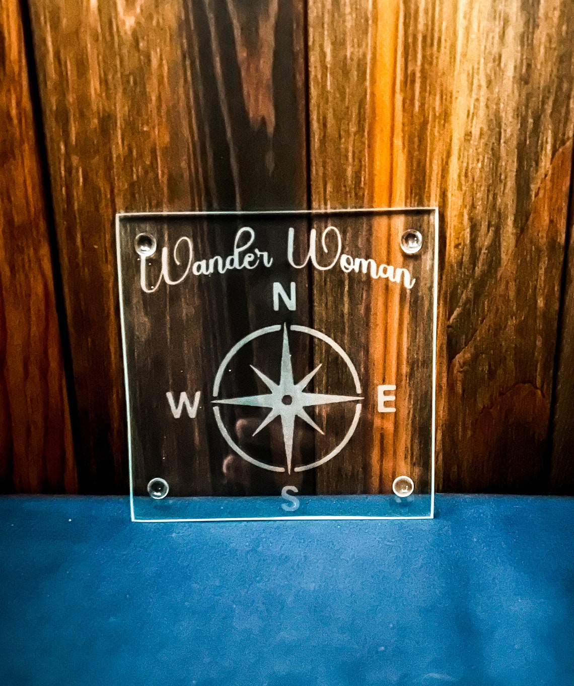 Custom Etched Glass Coasters Set of 2 Personalized Coaster Monogram ...