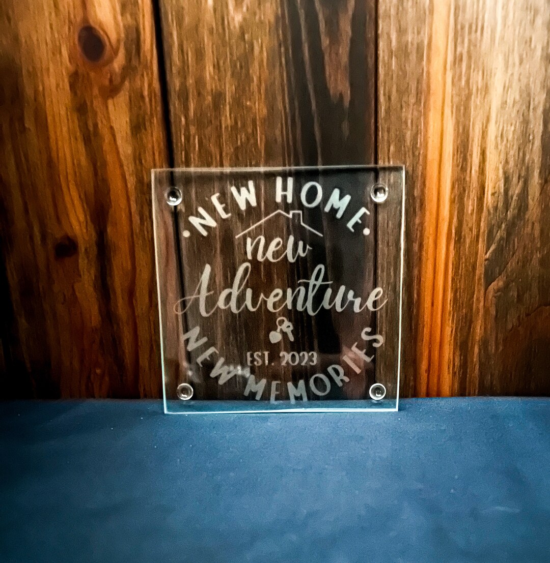 Custom Etched Glass Coasters Set of 2 Personalized Coaster Monogram ...