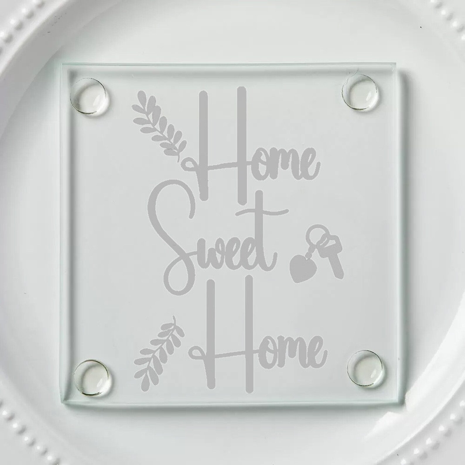 Custom Etched Glass Coasters Set of 2 | Personalized Coaster | Monogram ...