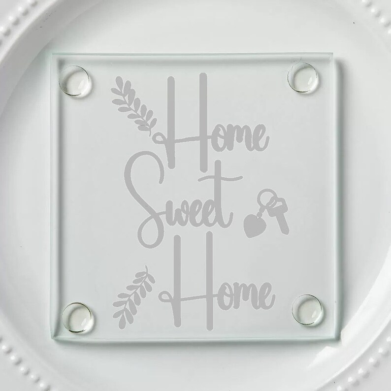 Custom Etched Glass Coasters Set of 2 | Personalized Coaster | Monogram ...