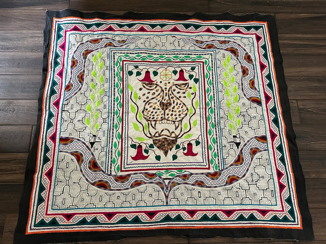Large,white, Handmade, Traditional Shipibo Tapestry With Mother ...