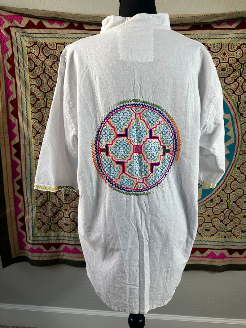 White Traditional, Handmade, Shipibo Medicine Shirt With Mother ...