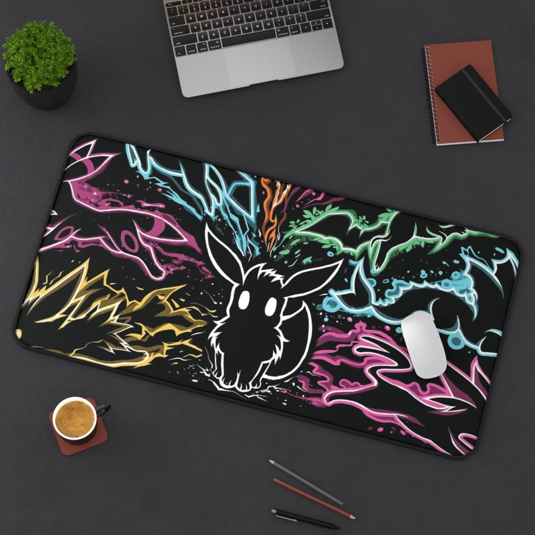 Pokemon Desk Mat,neon Themed Desk Mat, Gaming Mousepad, Pokemon Art ...