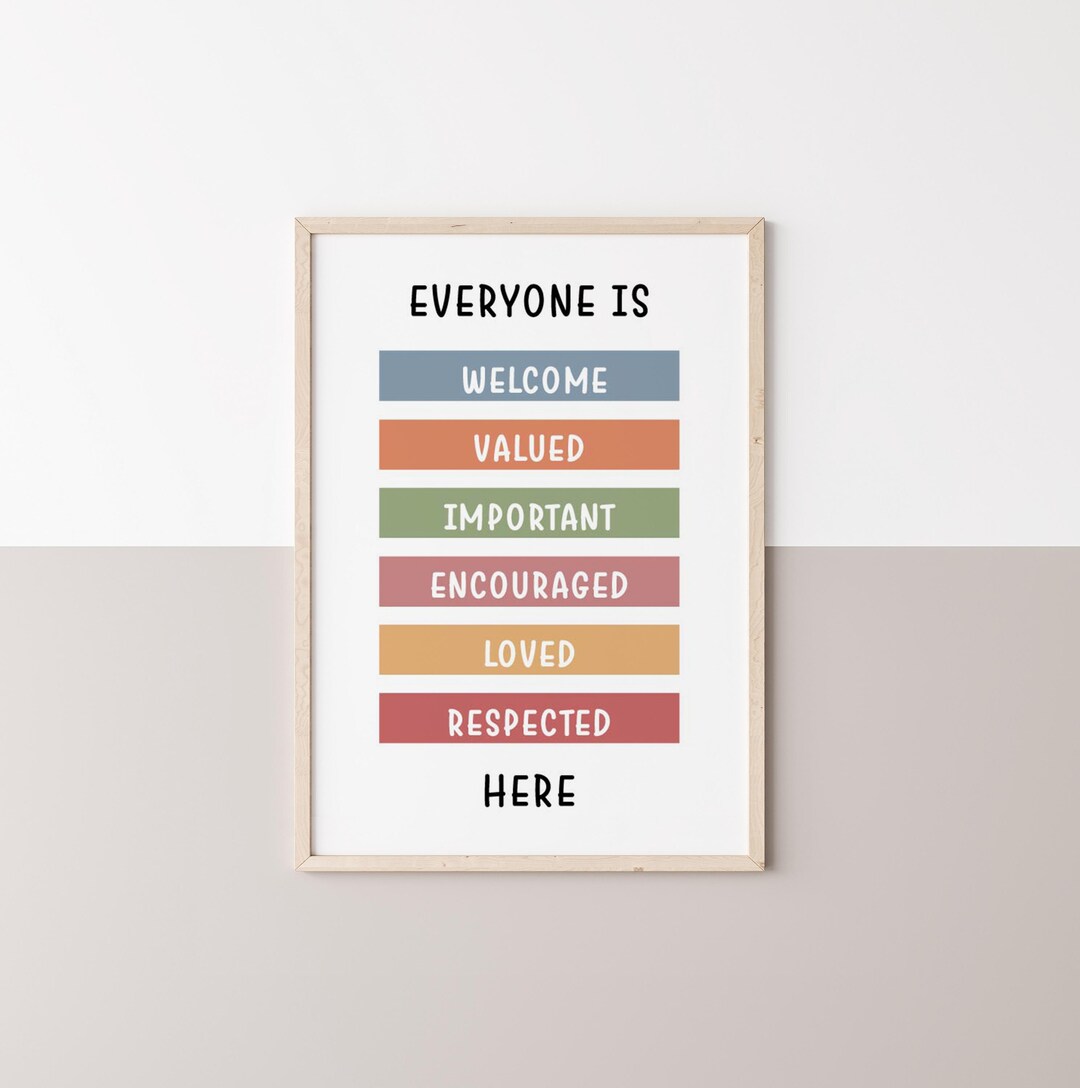 Everyone is Welcome Here Poster, Mental Health Poster, Classroom Poster ...