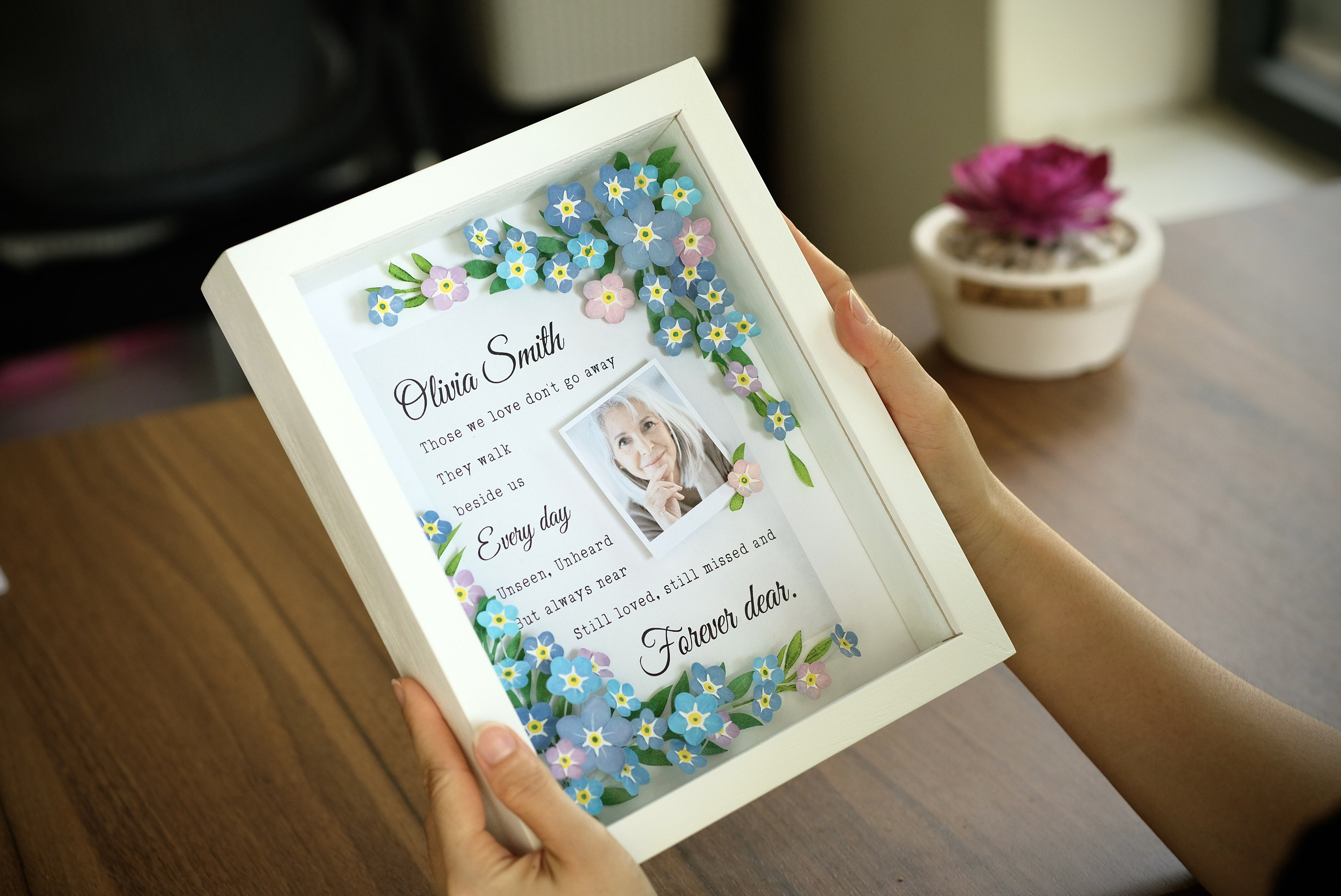 Memorial Shadow Box, Those We Love Don't Go Away, Remembrance Gift ...