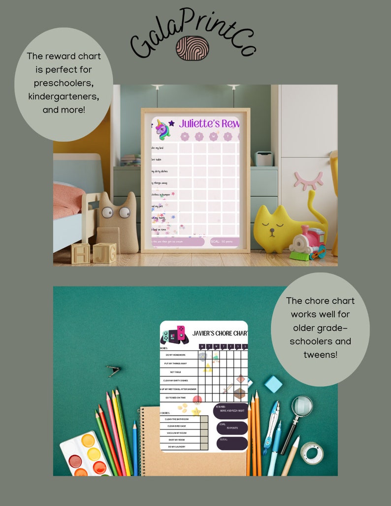 Chore Chart Reward Chart Printable for Kids Preschool - Etsy