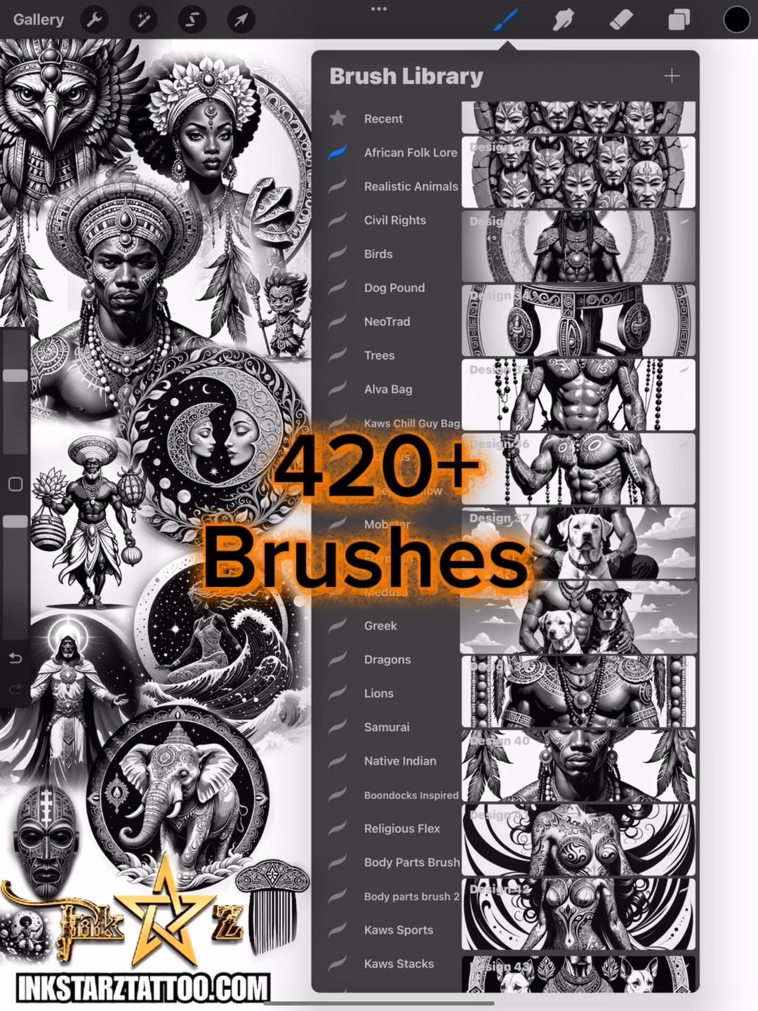 African Spirituality Procreate Brush Set | 420+ Orishas, Yoruba Deities ...