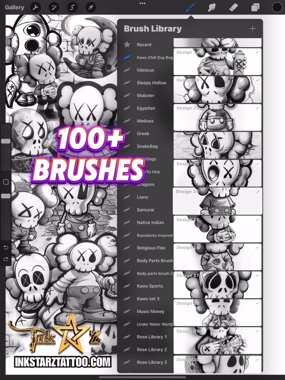 KAWS Chill Guy Procreate Brush Set - Etsy