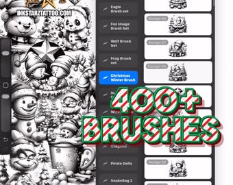 400+christmas Winter Procreate Brushes Holiday Xmas Stamps Snowflakes ...
