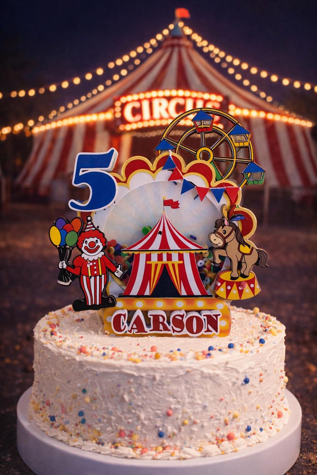 Whimsical Circus Tent Cake Topper for Birthday Parties, Carnivals, and ...