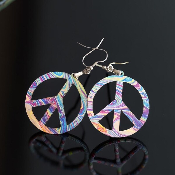 Peace Earrings - Etsy
