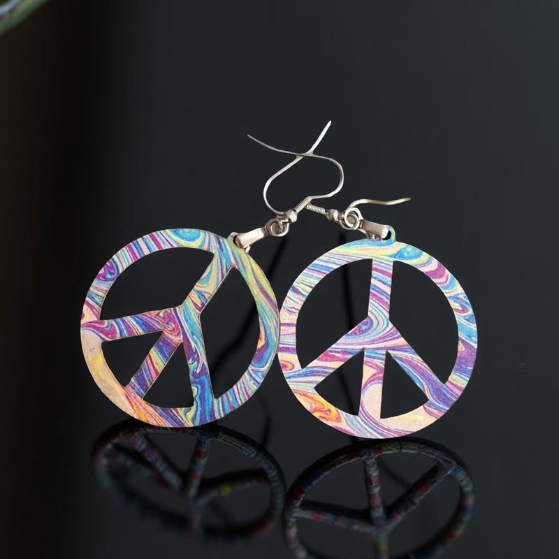 Peace Earrings - Etsy