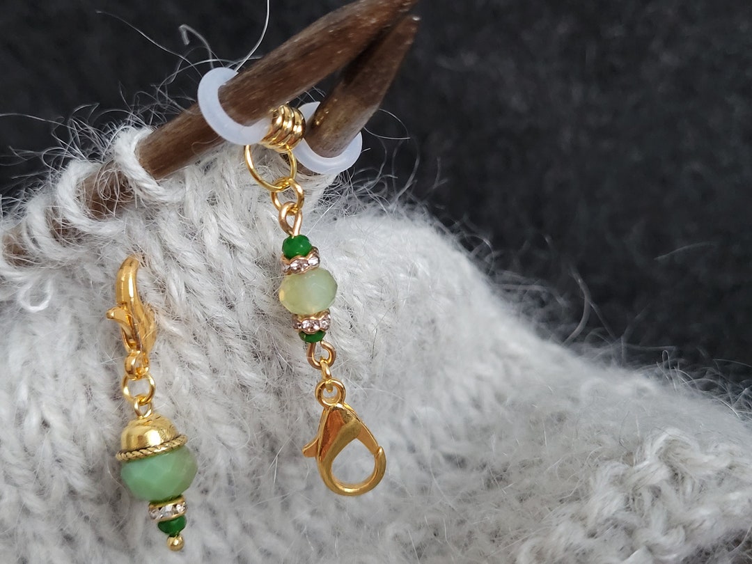 Beaded Knitting Needle Hugger & Stitch Marker Set: Knitting Gift - Etsy