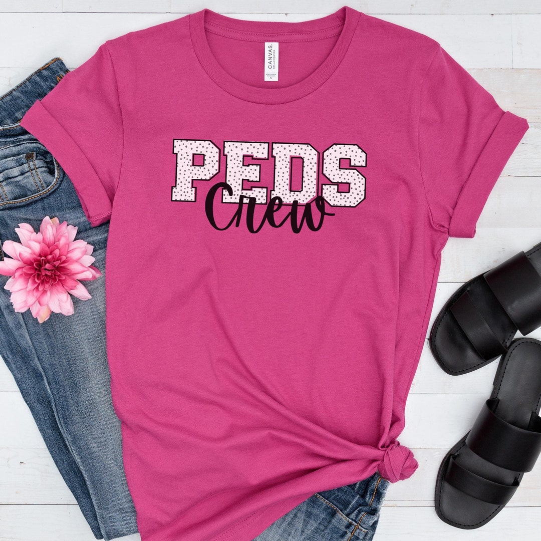 Peds Crew Shirt, Peds Crew T-shirt, College Letters Peds Crew Shirt ...