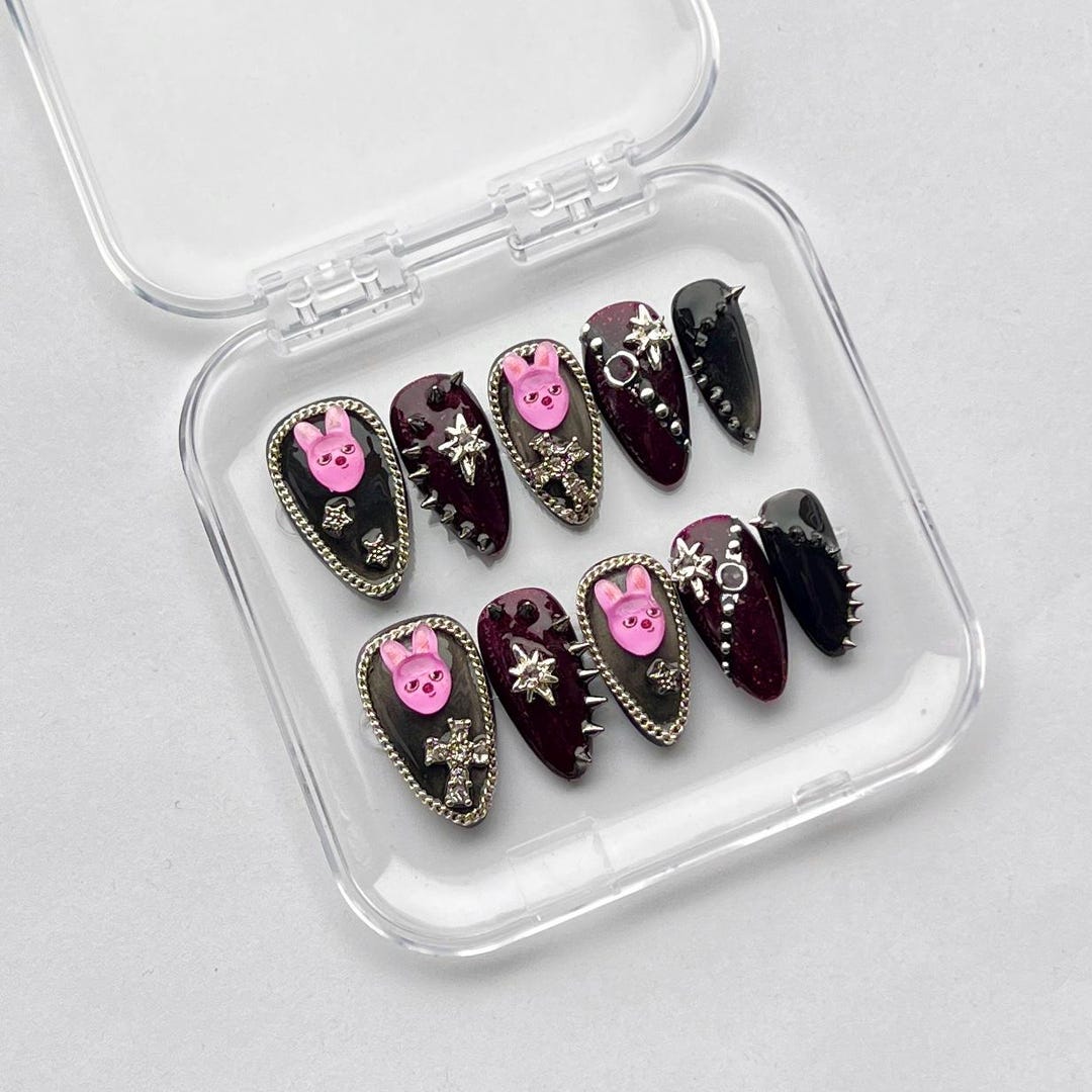 Stray Kids dark cat eye press on nails - Changbin / Dwaekki - Etsy.de