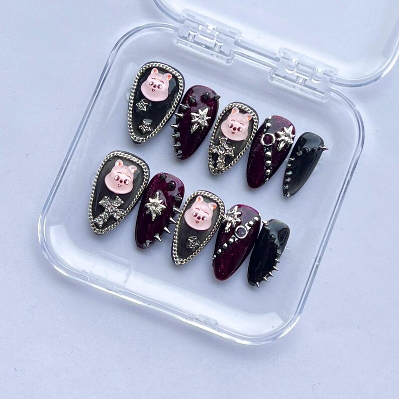 Stray Kids Dark Cat Eye Press on Nails - HAN Jisung / HAN Quokka - Etsy UK