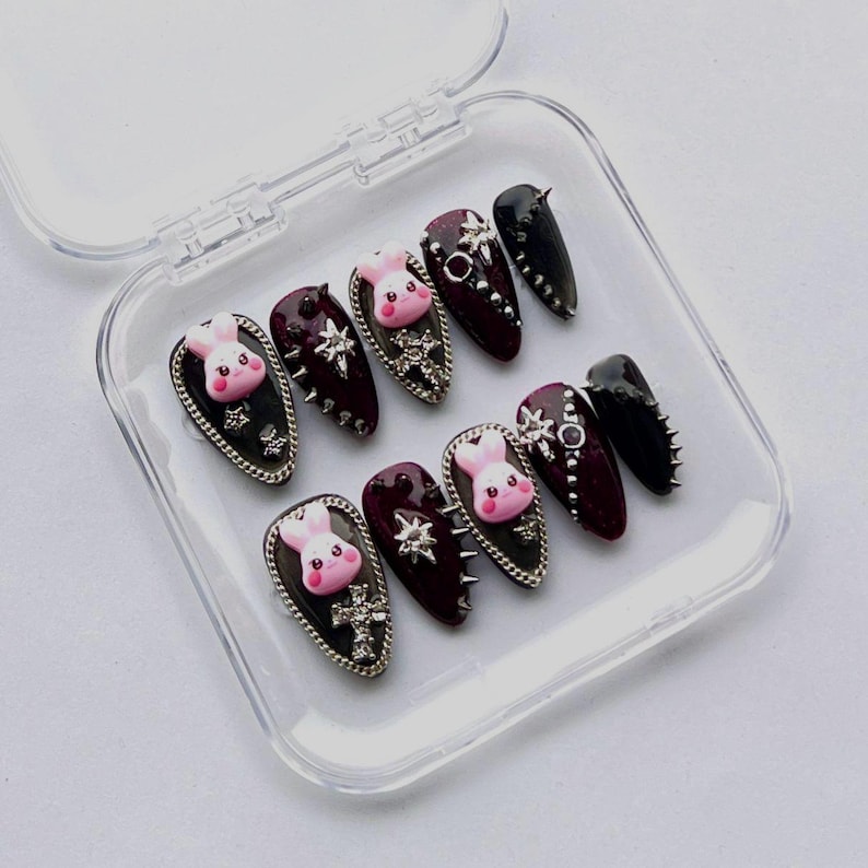 Ateez Aniteez Dark Cat Eye Press on Nails - Seonghwa / Ddeongbyeoli - Etsy