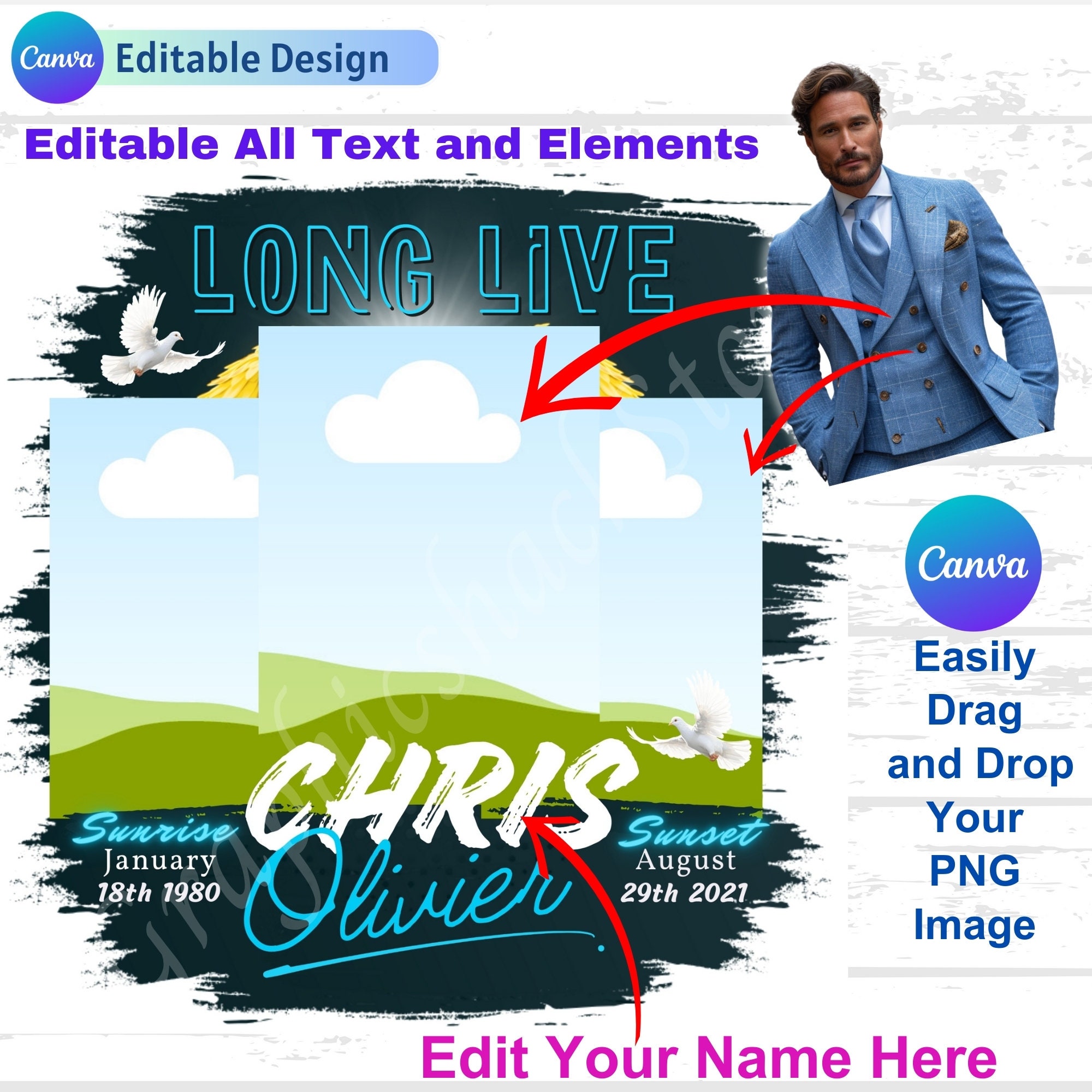 Memorial T Shirt Design Bundle, Editable Canva Memorial T Shirt Design ...