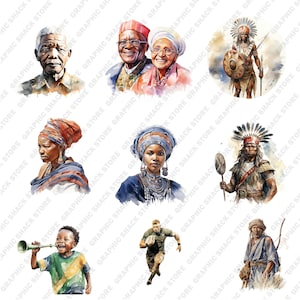 72 "watercolor South Africa PNG Clipart Bundle, South African Safari ...