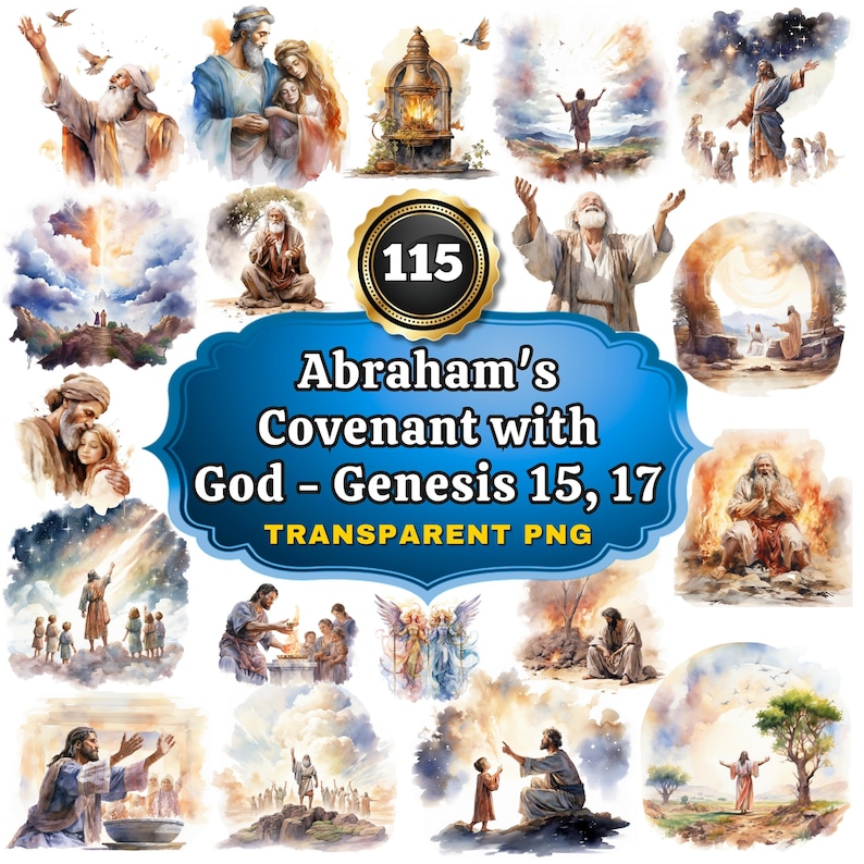115 Watercolor Cliparts of Abraham's Covenant With God, Genesis 15,17 ...