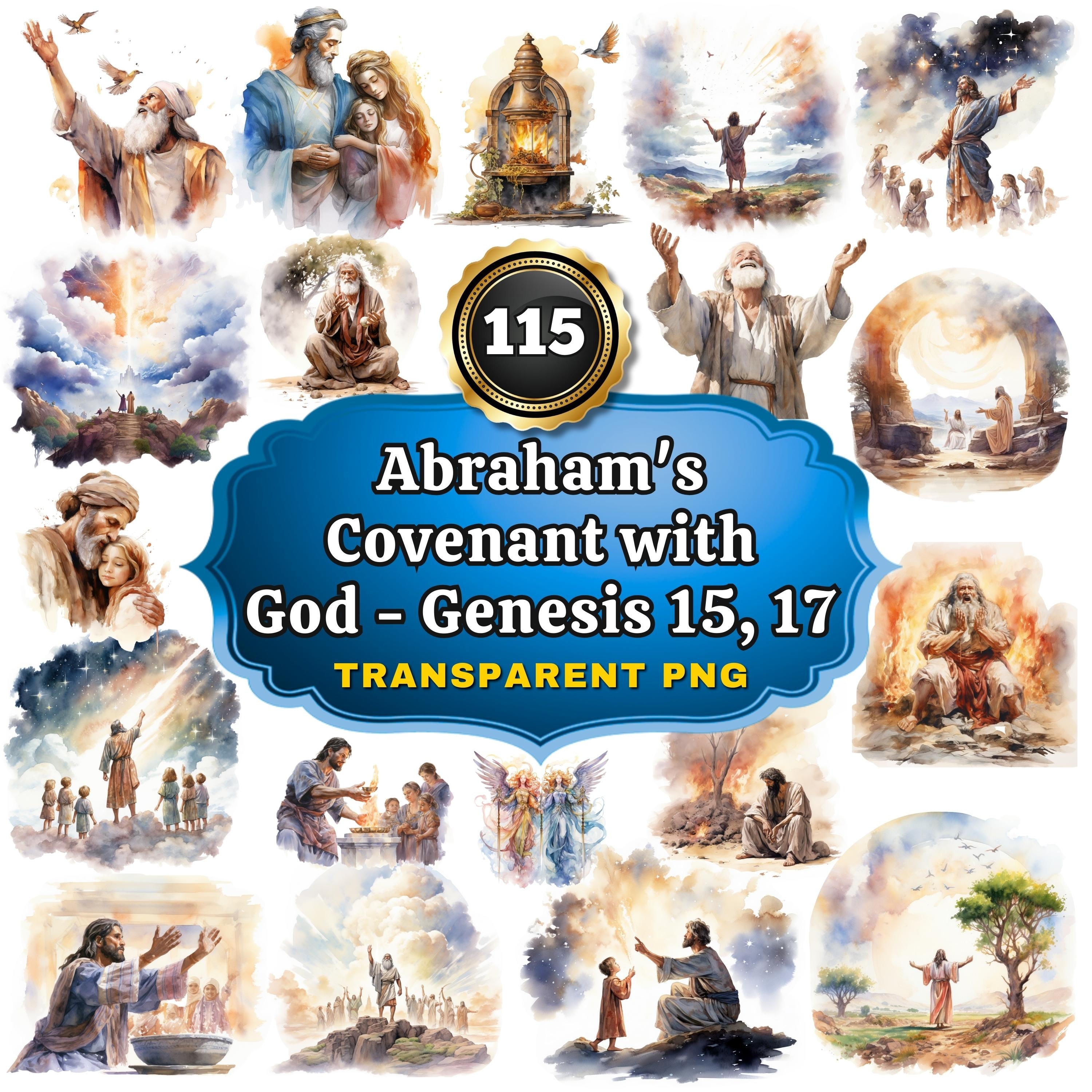 115 Watercolor Cliparts of Abraham's Covenant With God, Genesis 15,17 ...