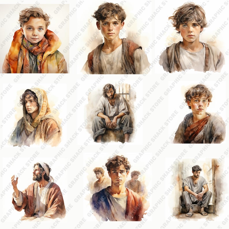 77 Watercolor Joseph the Prince of Egypt Clip Art | Christian Religious ...