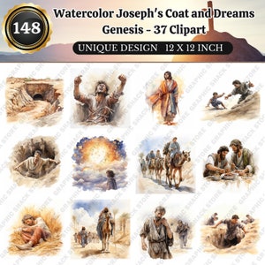 148 Watercolor Cliparts of Joseph's Coat and Dreams - Genesis 37 ...