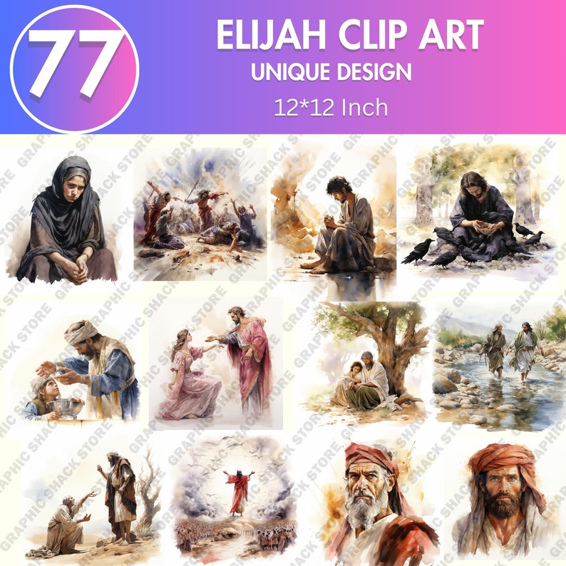 77 PNG Watercolor Elijah Clip Art Christian Religious Bible - Etsy