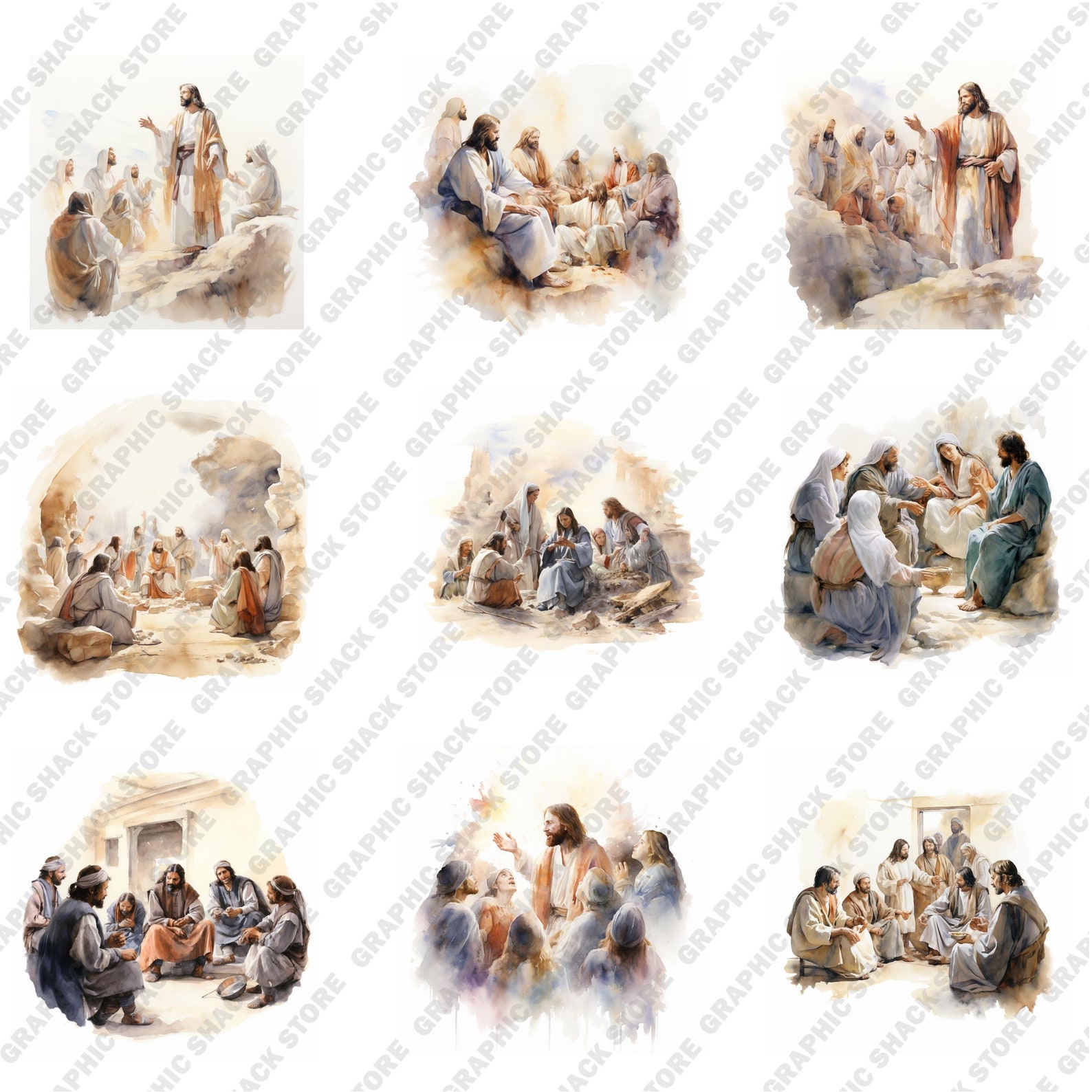 107 PNG Watercolor Jesus Resurrection Clip Art | Christian Religious ...