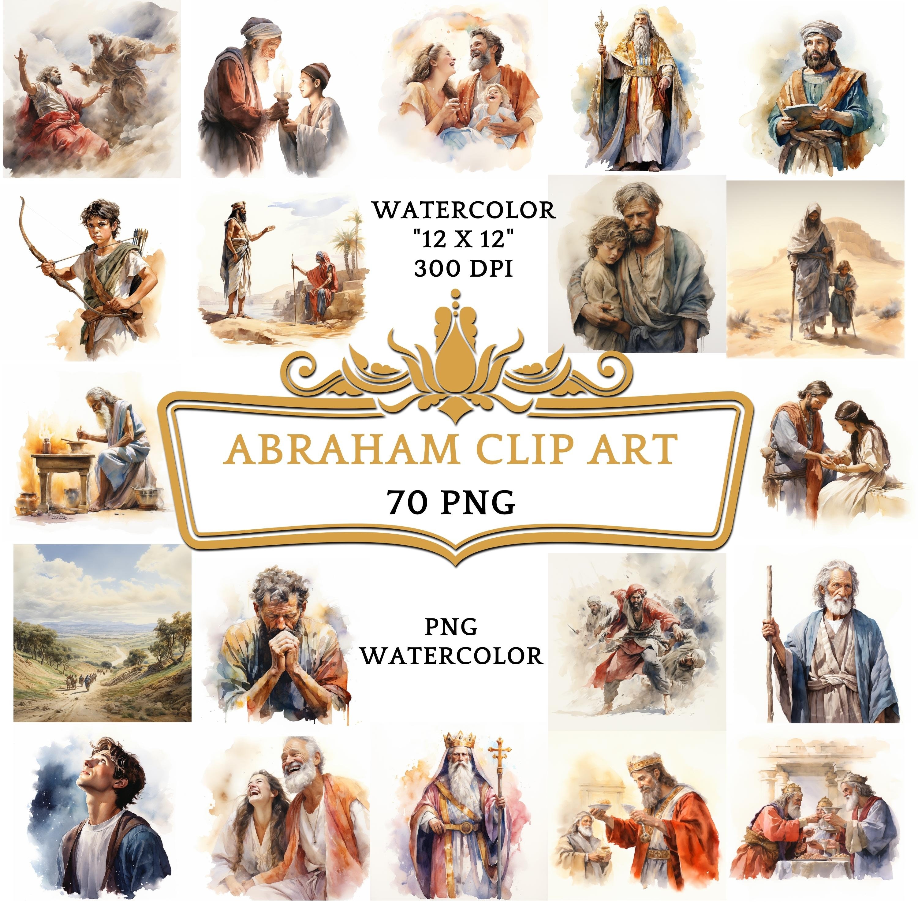 70 PNG Watercolor Abraham Clip Art | Christian Religious Bible Based ...