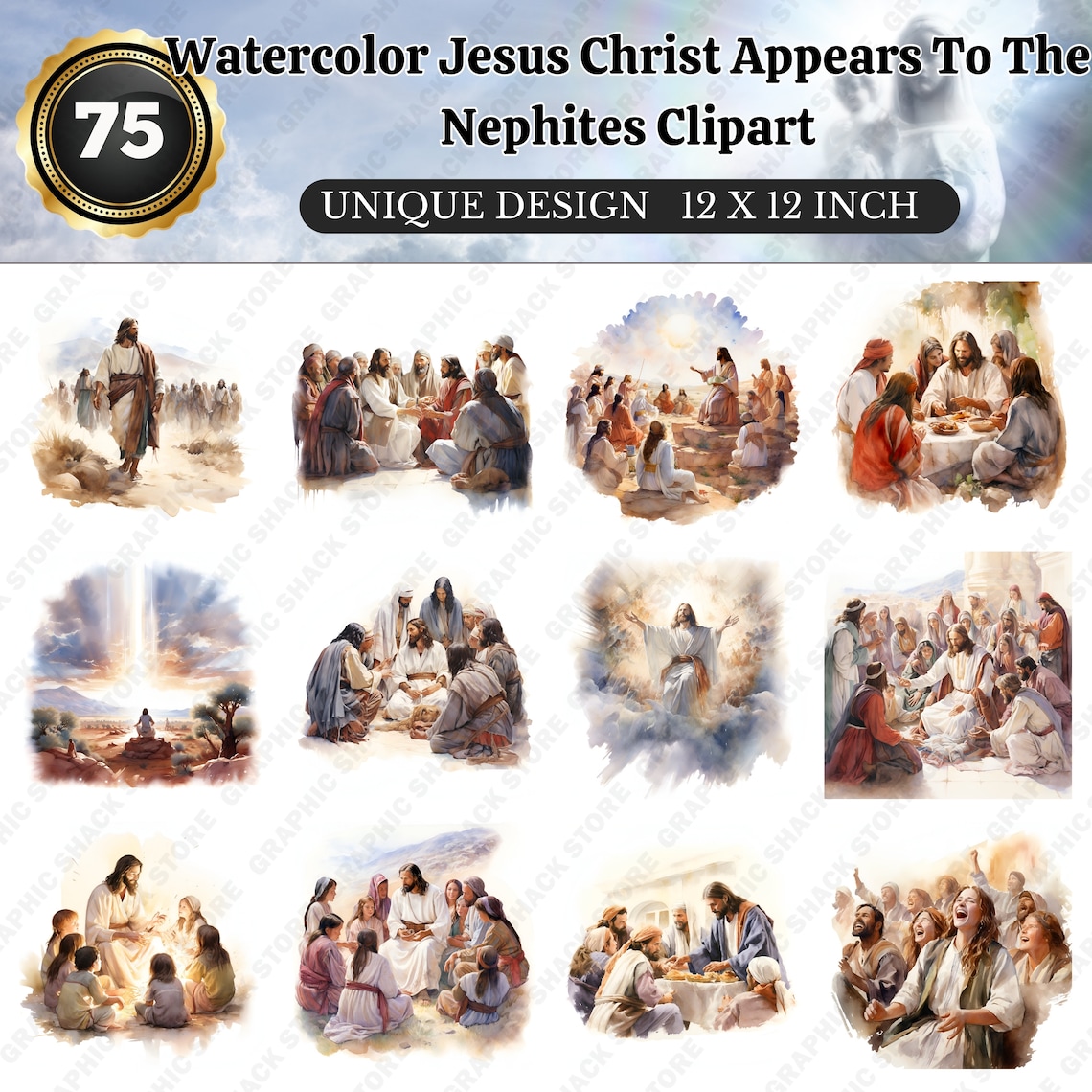 78 Watercolor Jesus Christ Appears to the Nephites PNG Clipart, Sacred ...