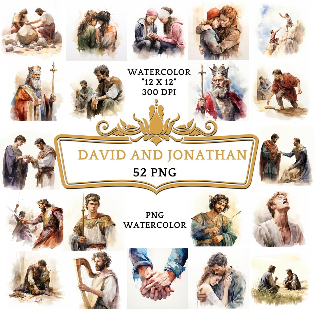 52 PNG Watercolor David and Jonathan Clip Art | Christian Religious ...