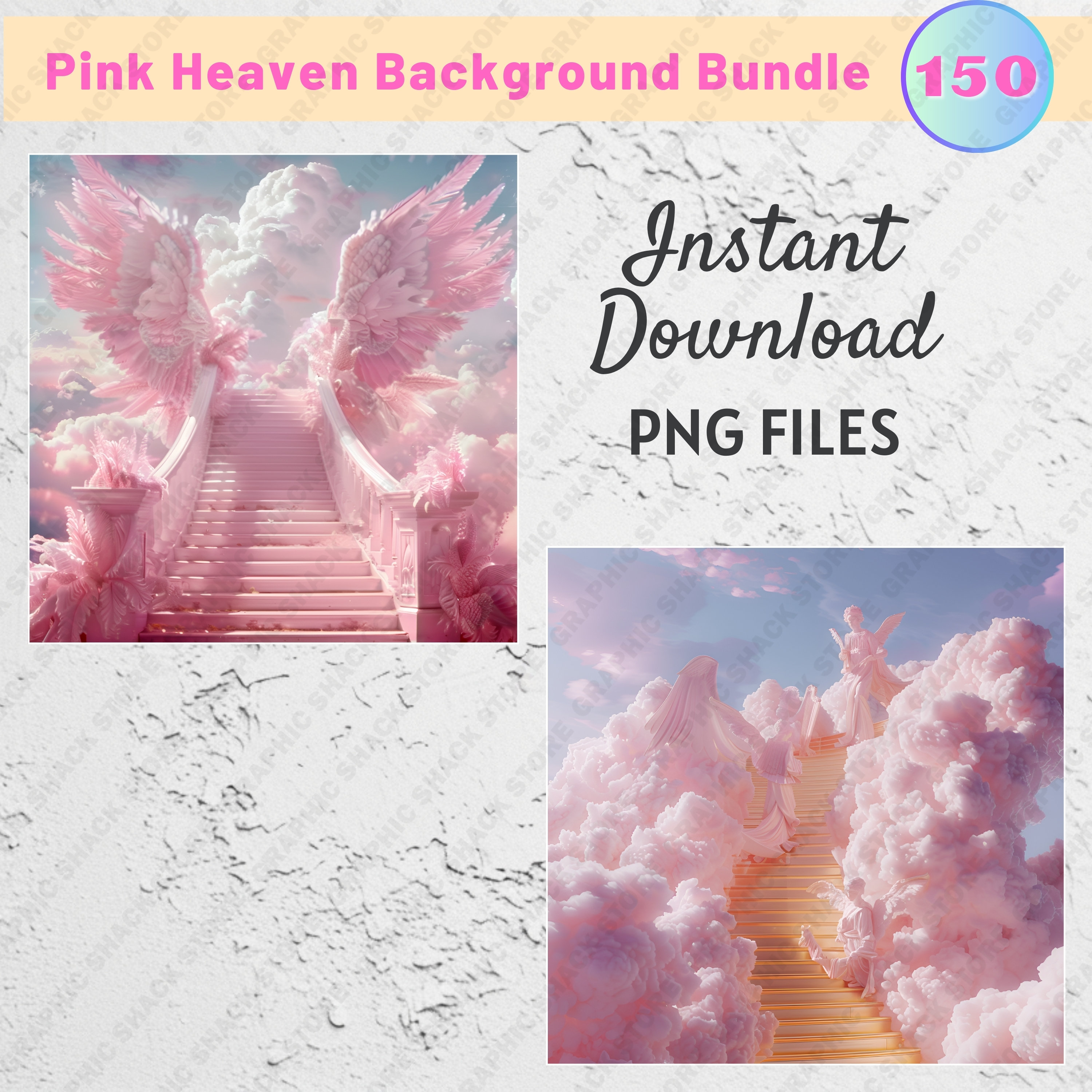 150x Pink Heaven Memorial Background PNG Bundle, in Loving Memory PNG ...