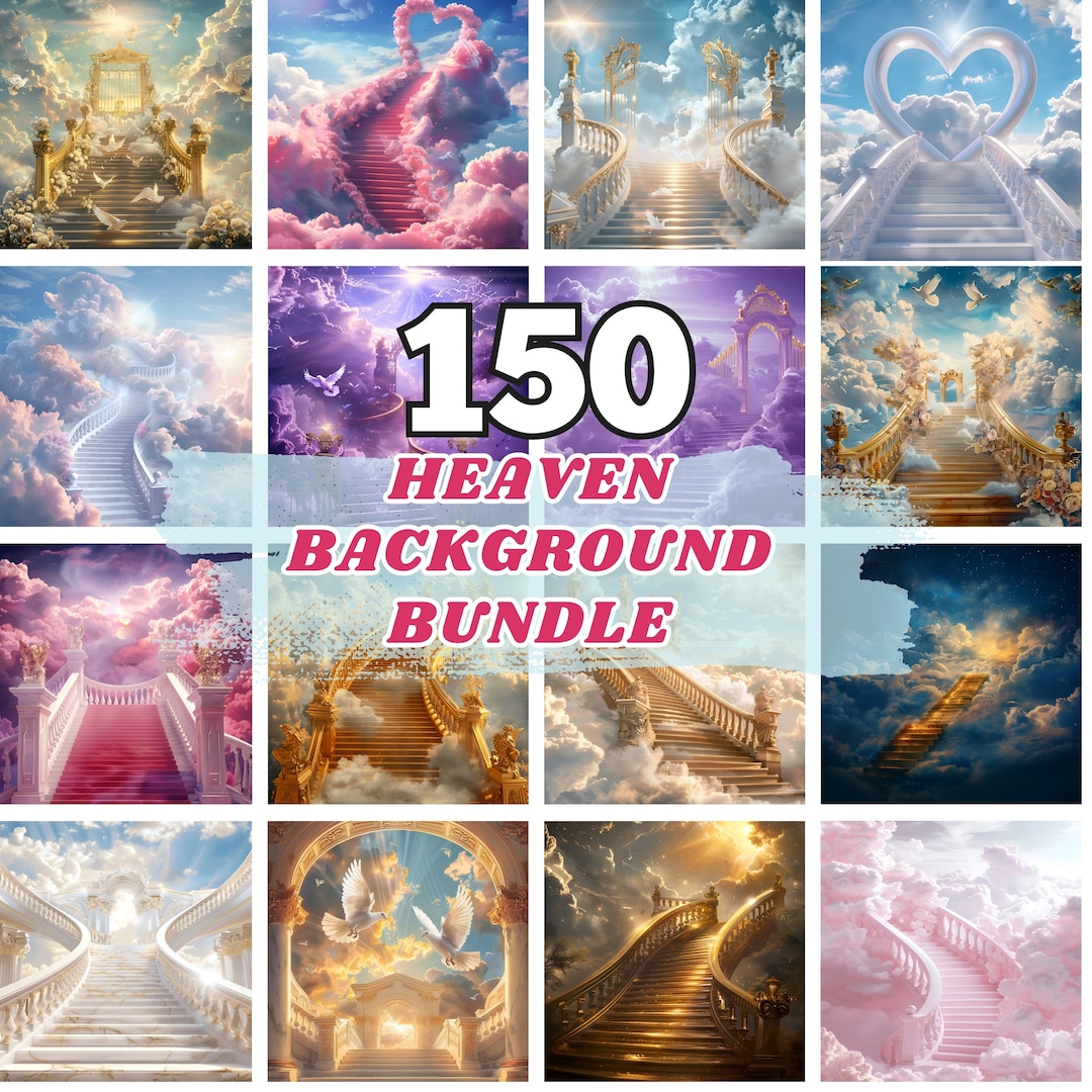 150x Heaven Background PNG Bundle, in Loving Memory PNG, Blue Purple ...