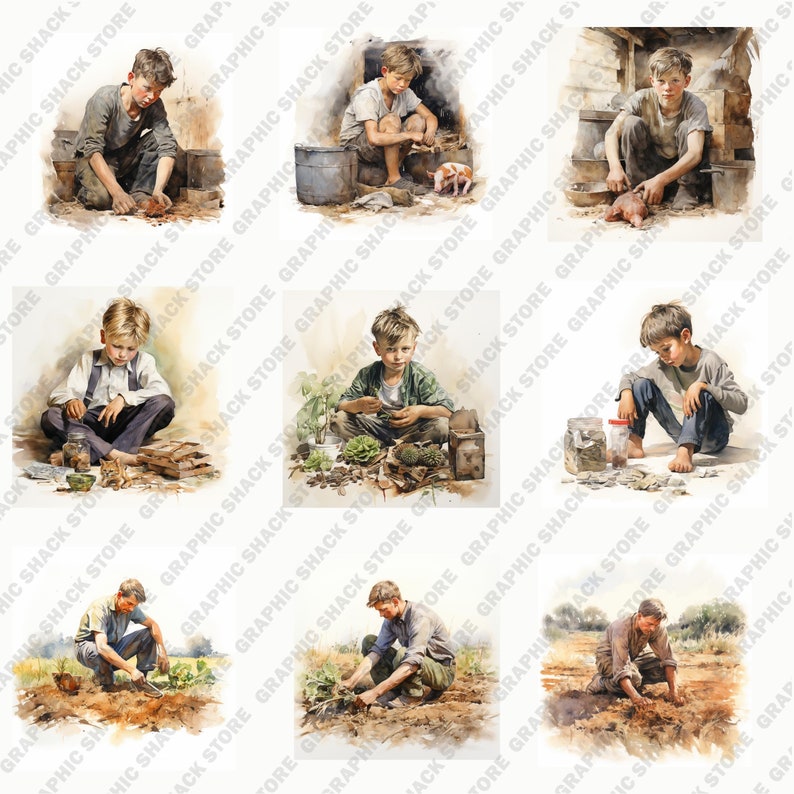 76 Watercolor Prodigal Son Clipart Christian Religious Bible Based ...
