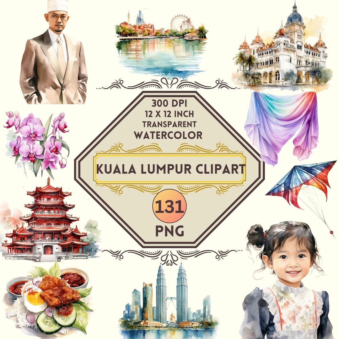 131 Watercolor Kuala Lumpur PNG Clipart | Kuala Lumpur Summer Travel ...