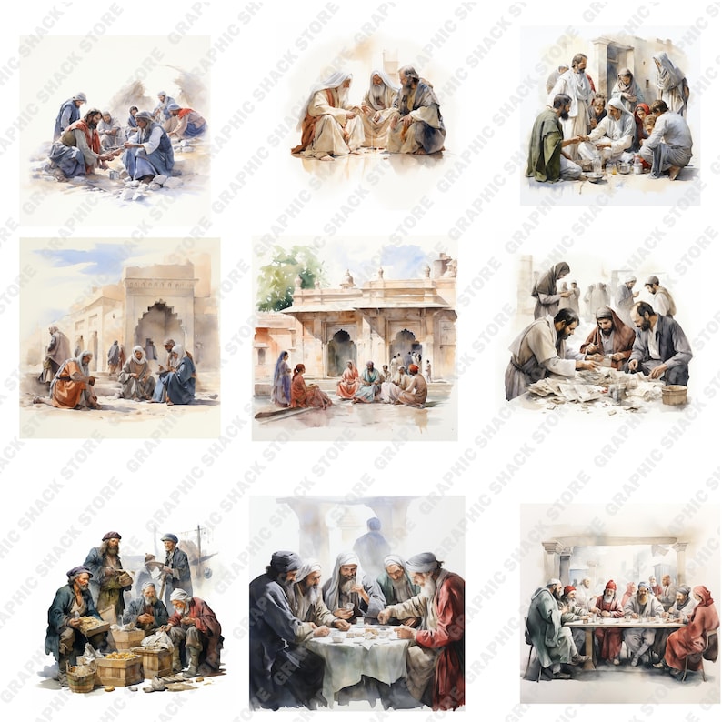 75 PNG Watercolor Jesus Cleanses the Temple Clip Art Christian ...