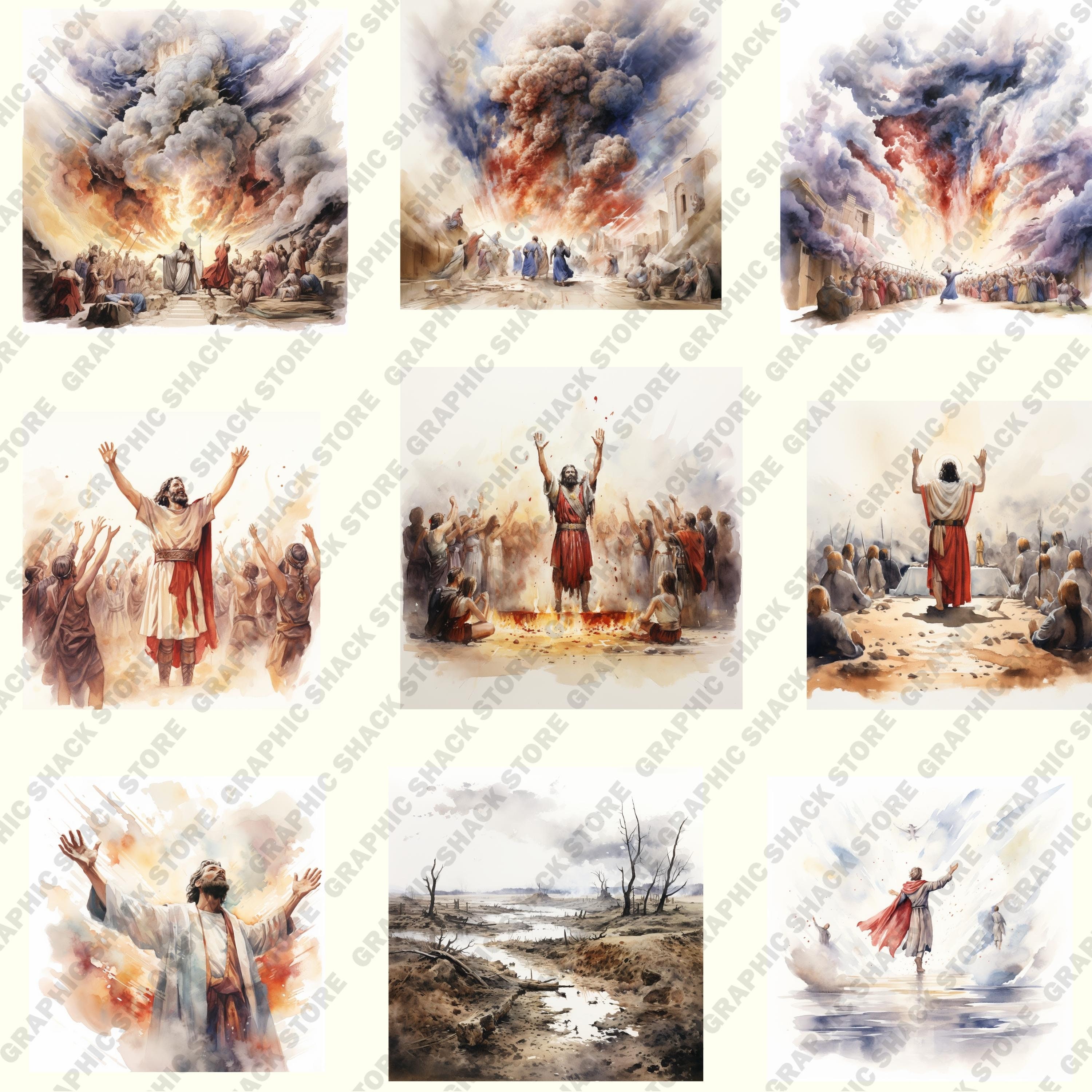 79 Watercolor Jonathan and His Armor Bearer Clip Art | Christian ...