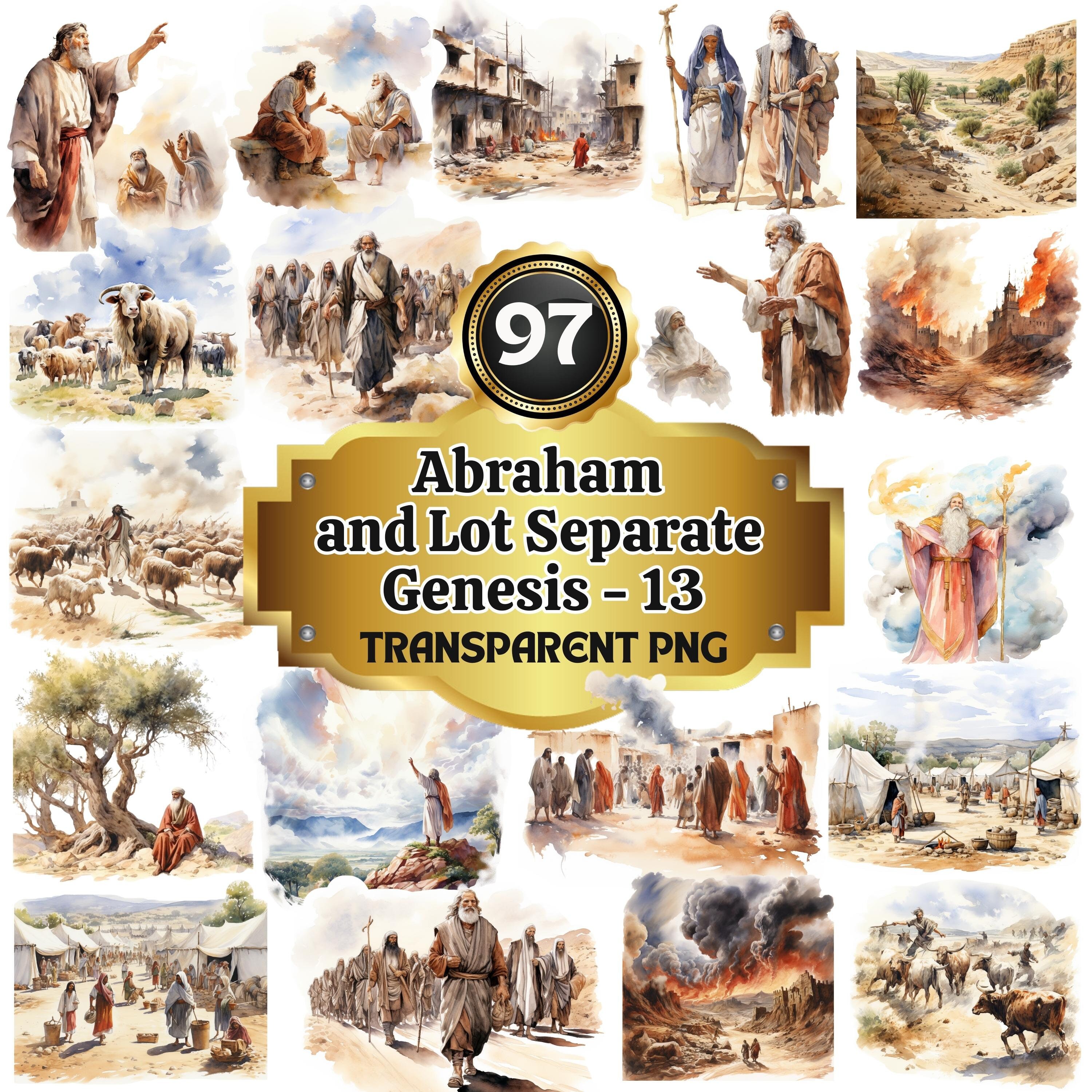 97 Watercolor Cliparts of Abraham and Lot's Separation Clipart Genesis ...