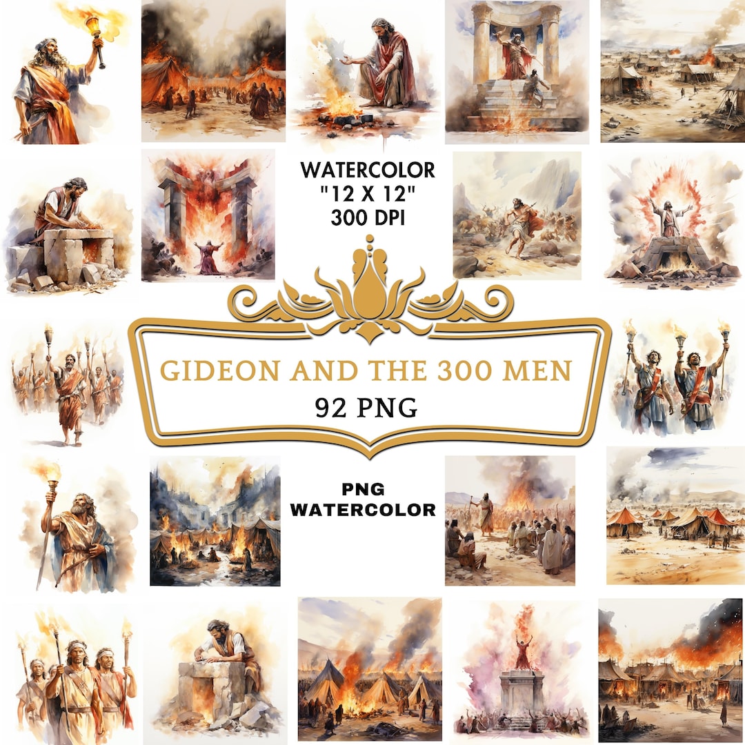 92 PNG Watercolor Gideon and the 300 Men Clip Art | Christian Religious ...