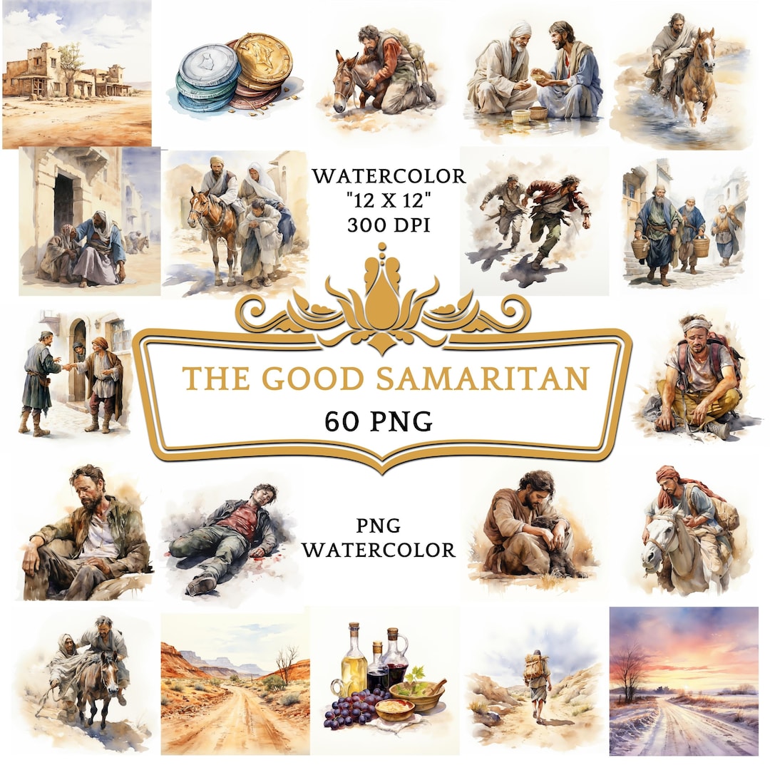 60 Watercolor the Good Samaritan Clipart | | Christian Religious Bible ...