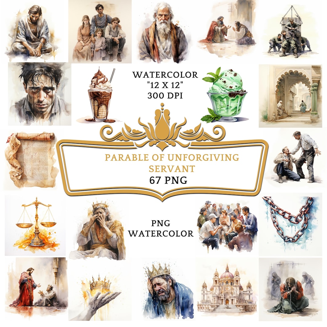 50 Watercolor Parable of Unforgiving Servant Clipart | Christian ...