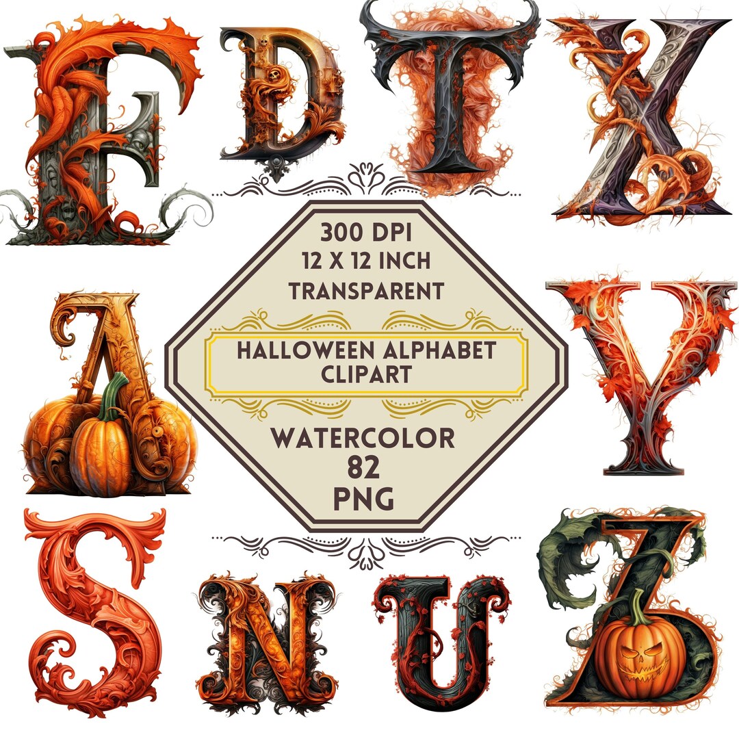 82 Halloween Alphabet Clipart Transparent PNG| Alphabet, Halloween ...