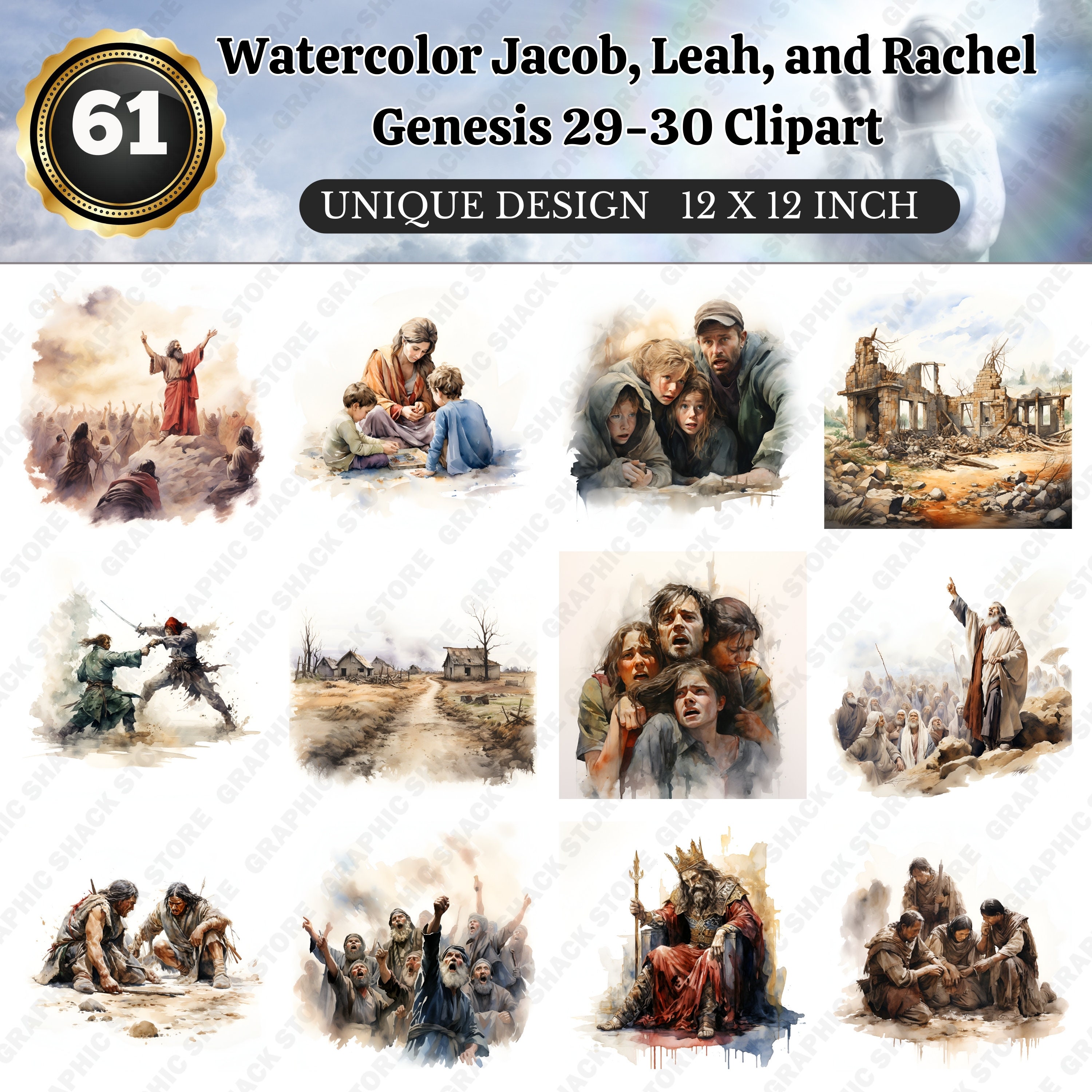 61 Watercolor Destruction of the Jaredites PNG Cliparts, Dramatic the ...